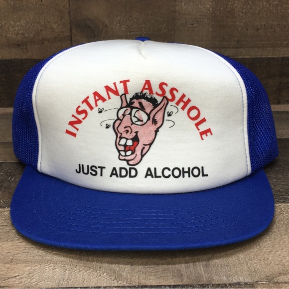 Accessories | Vintage Trucker Hat Instant Ahole Just Add Alcohol Mesh ...